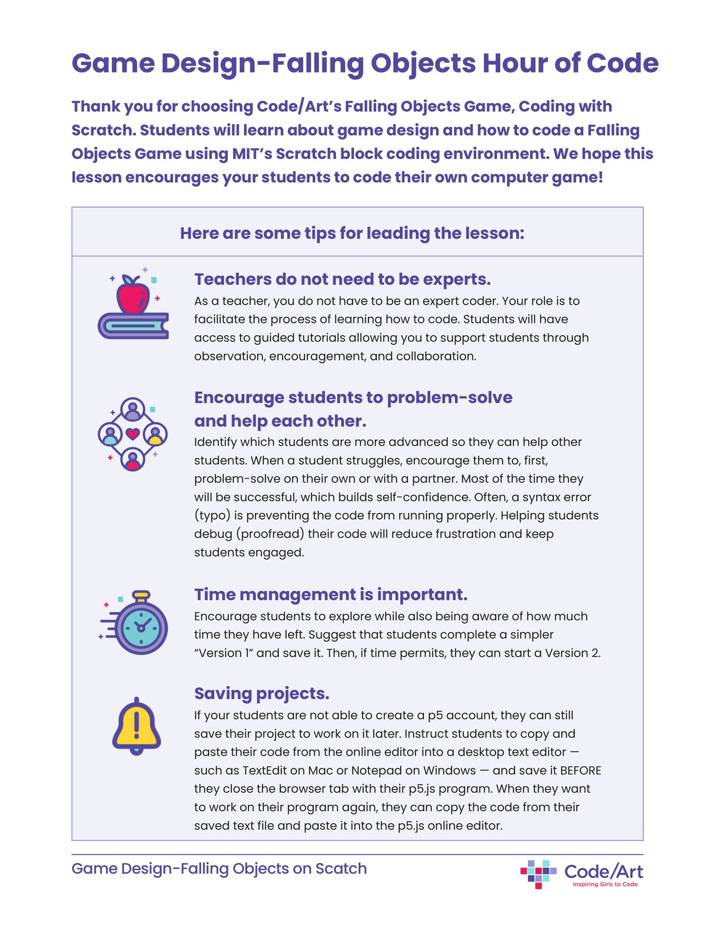 Publications - Game Design Hour of Code - Teacher Guide - Page 1 ...