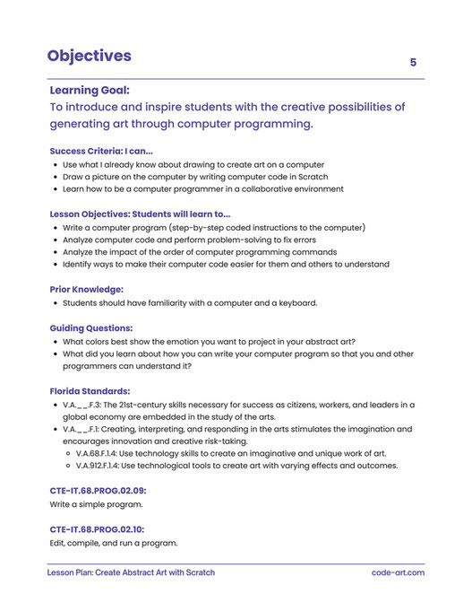 Publications - Create Abstract Art with Scratch - Lesson Plan - Page 2 ...