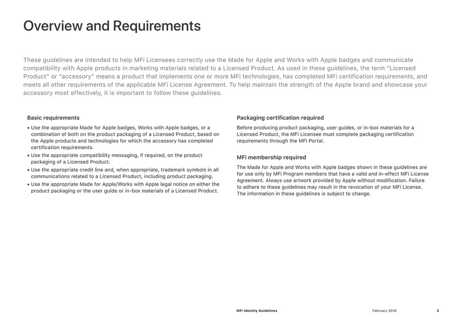 Techaeris - Apple MFi Identity Guidelines February 2018 - Page 3 ...