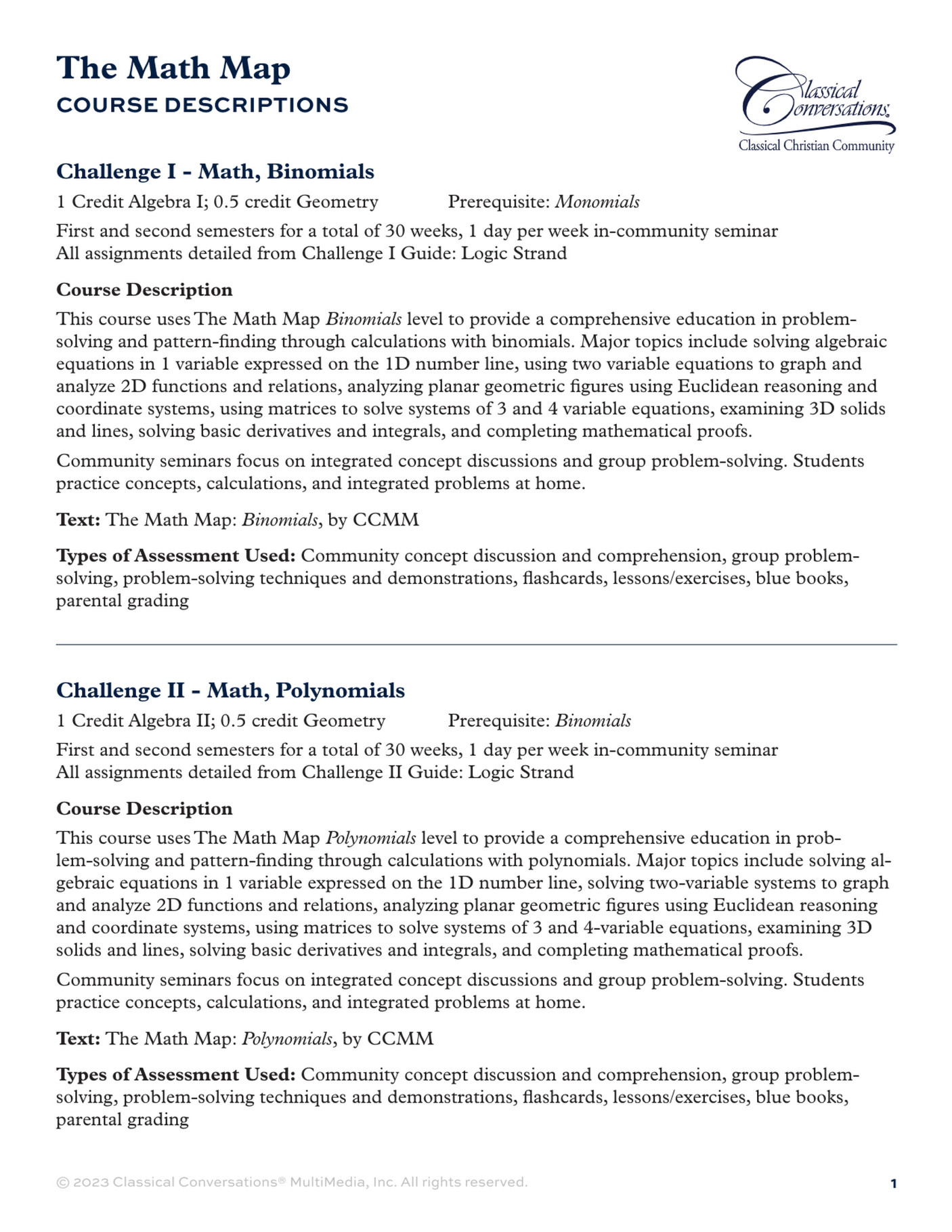 Nichole C. Thorne - The Math Map Course Descriptions - Page 1 - Created with Publitas.com