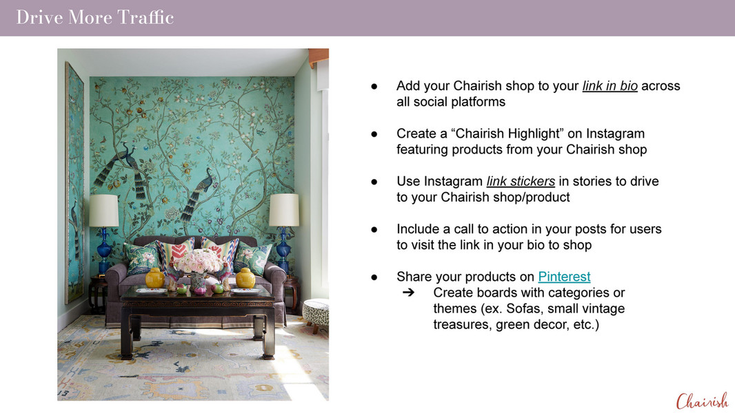 Chairish - Chairish Sellers - Social Best Practices - Page 7 - Created ...