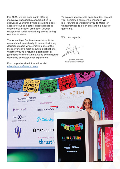 Advantage Travel Partnership - Advantage Conference 2025 sponsorship booklet - Page 2-3 ...