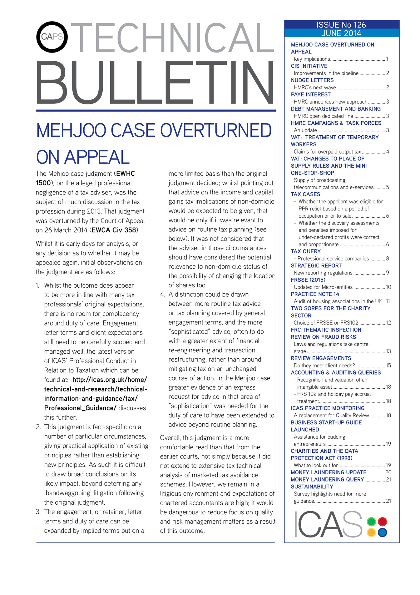 Think - ICAS Technical Bulletin 126 - Page 1 - Created with Publitas.com