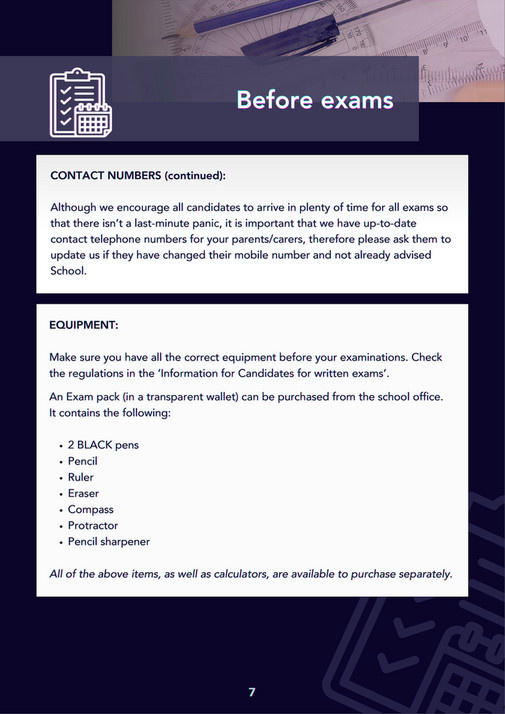 Ermysted's Grammar School - EXAMINATIONS BOOKLET 2023_24 - Page 8-9 ... Ermysted's Grammar School - EXAMINATIONS BOOKLET 2023_24 - Page 8-9 ...