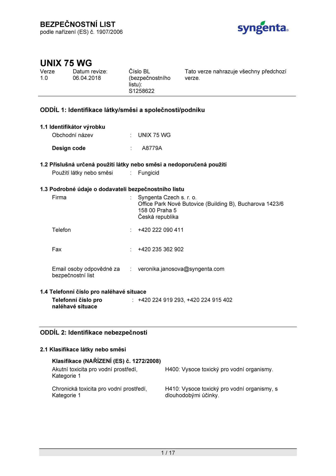 Syngenta BL Unix Strana 2