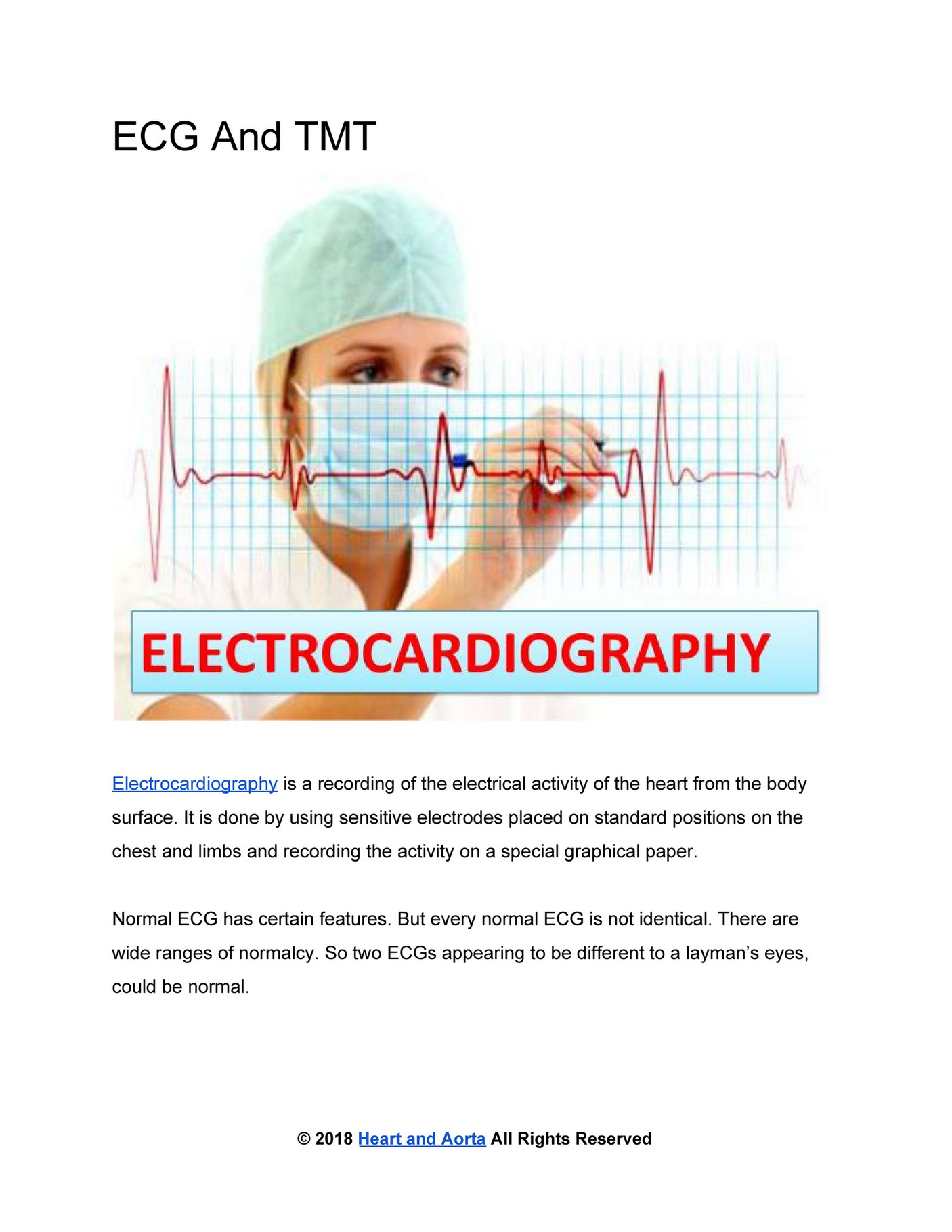 Heart and Aorta - ECG (Electrocardiography) And TMT (Treadmill Test ...