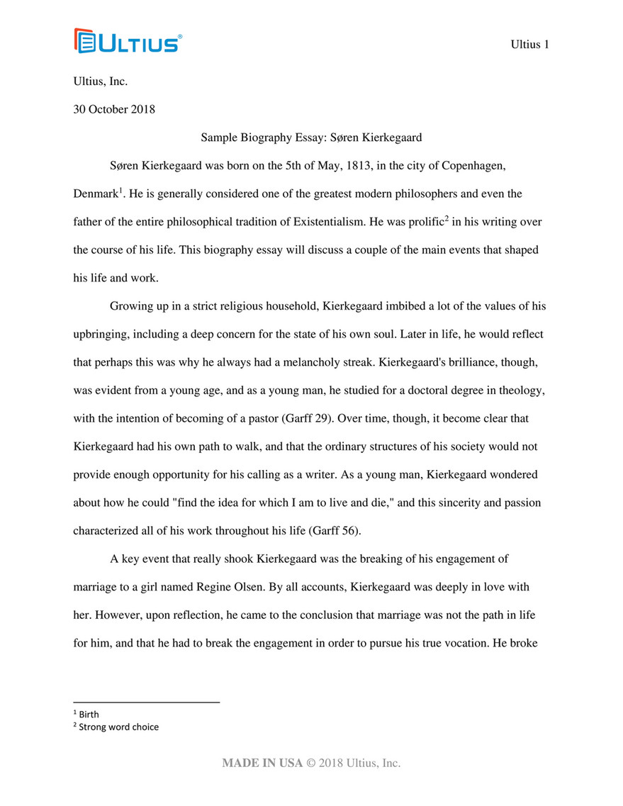 Biography Sample Master Of Template Document
