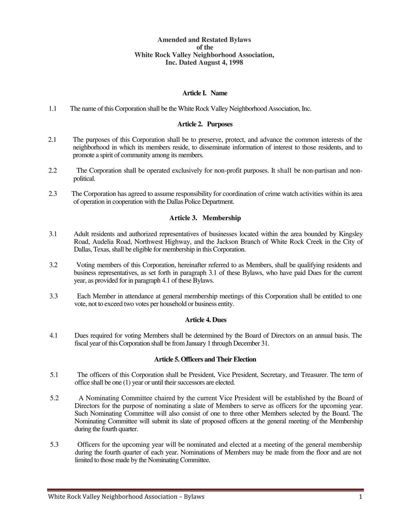 My publications - WRVNA Bylaws - Page 1 - Created with Publitas.com