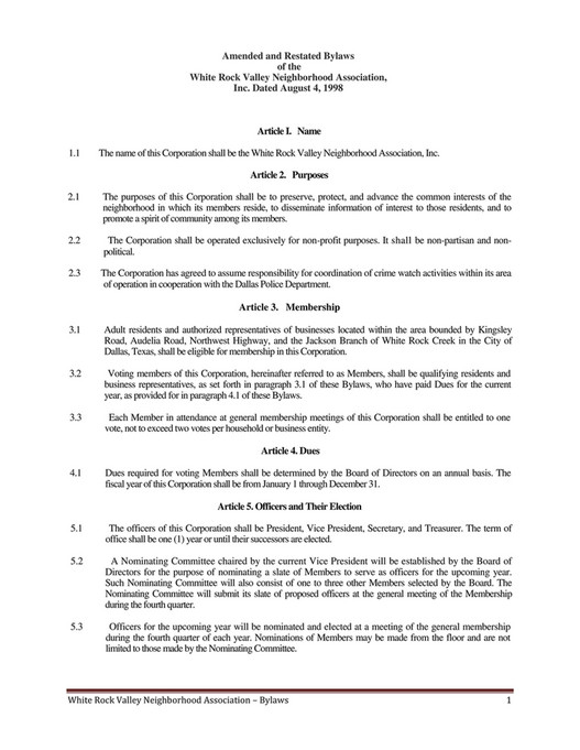 My publications - WRVNA Bylaws - Page 1 - Created with Publitas.com
