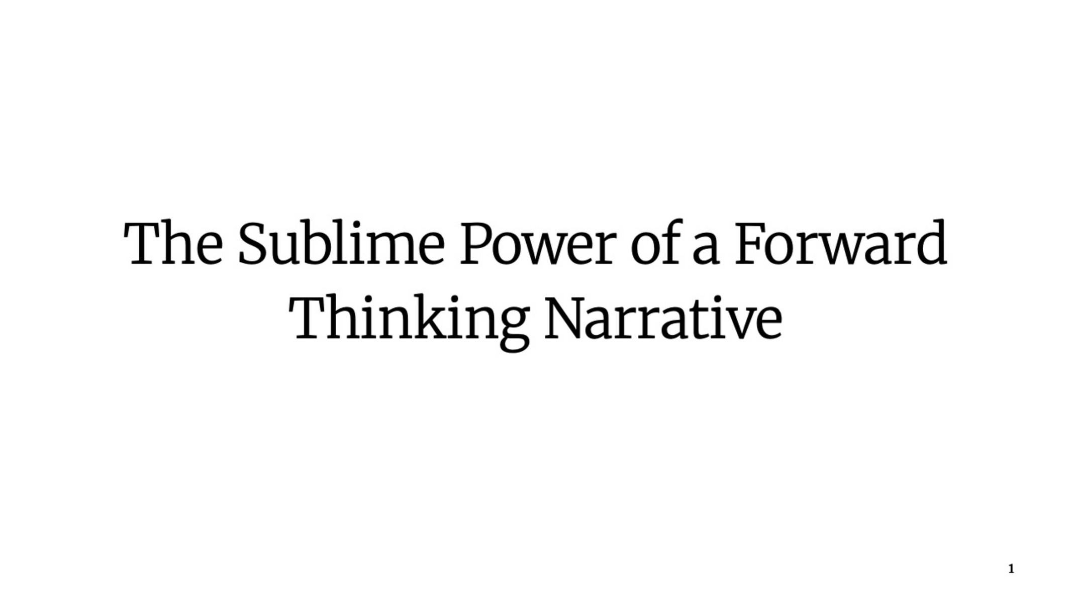 CONTAINER13 - The Sublime Power of a Forward Thinking Narrative - Page ...