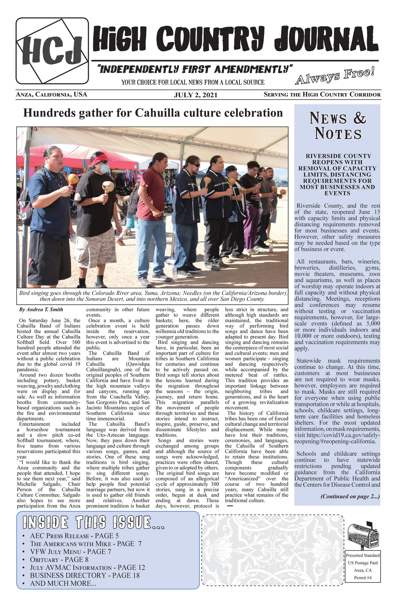 High Country Journal - HCJ-July-2-2021 - Page 1 - Created with Publitas.com