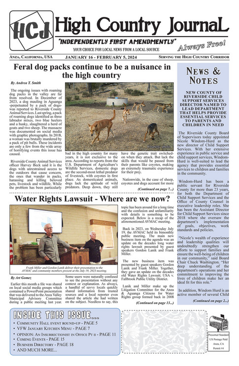 High Country Journal - HCJ-January-16-2024 - Page 1 - Created with ...