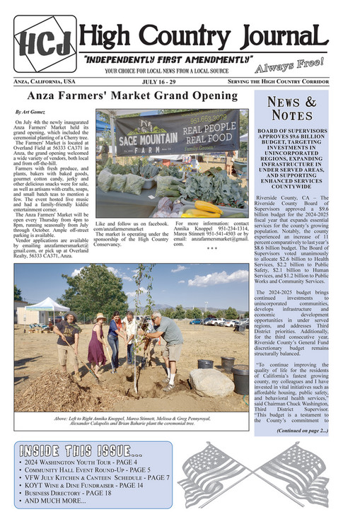 High Country Journal - HCJ-July-16-2024 - Page 1 - Created with Publitas.com