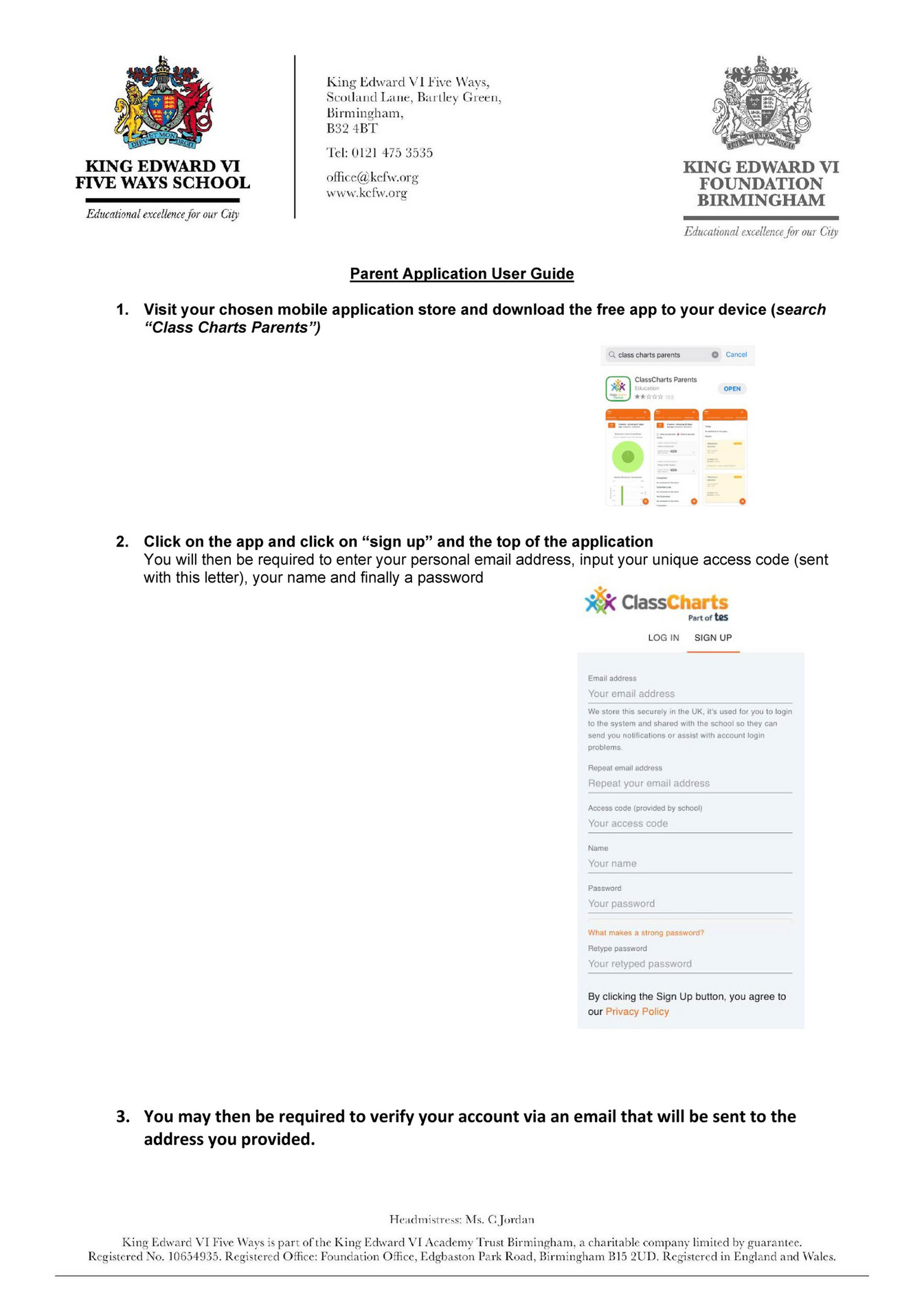 King Edward VI Five Ways Schoo - Class Charts Parent Guide - Page 1 ...
