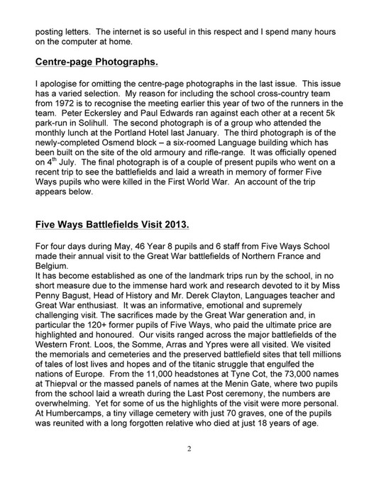 King Edward VI Five Ways Schoo - King Edward VI Five Ways Schoo - Old Edwardians Newsletter No ...