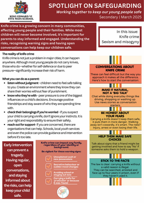 King Edward VI Five Ways School - KEFW Spotlight on safeguarding March 2025 newsletter - Page 1 ...