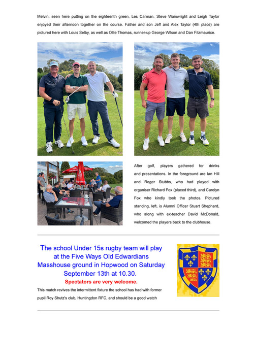 King Edward VI Five Ways School - Five Ways Edwardians Newsletter ...