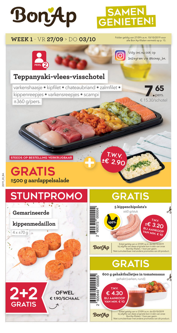 Folder Bon'Ap van 27/09/2019 tot 10/10/2019 - weekpromoties 39