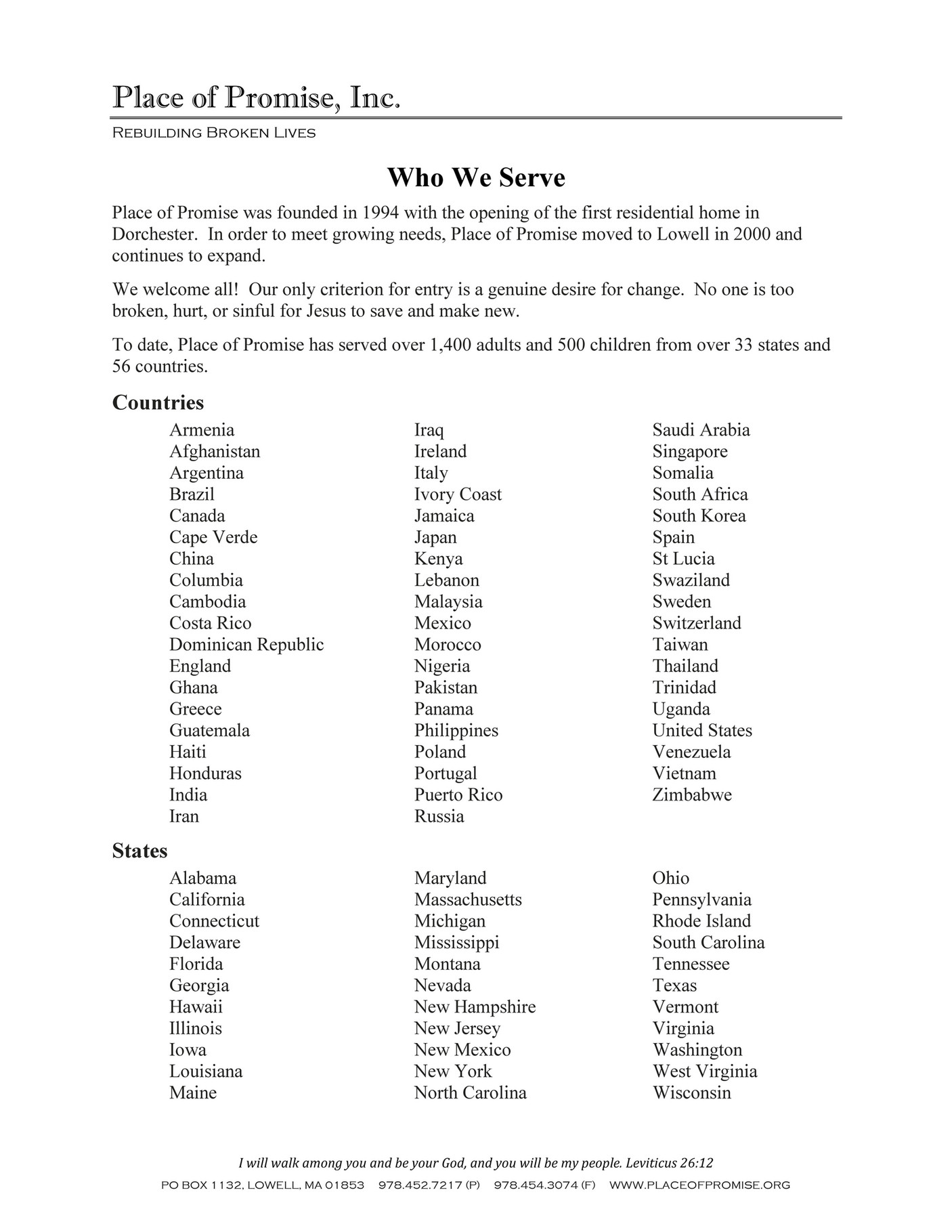 Place of Promise - Place of Promise Who We Serve - Page 1 - Created ...