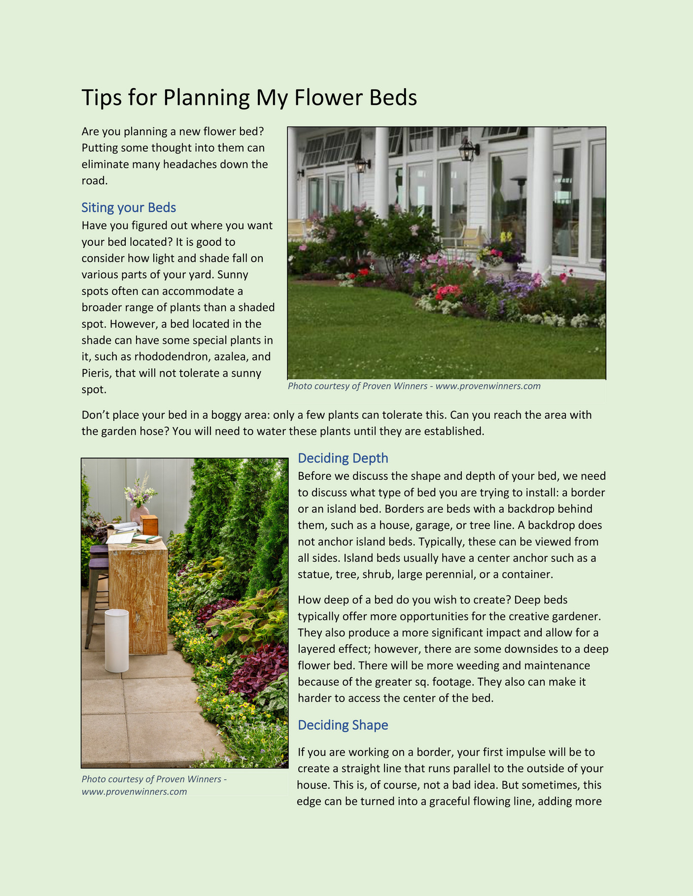 Sunny Meadows - Tips for Planning My Flower Beds - Page 1 - Created ...
