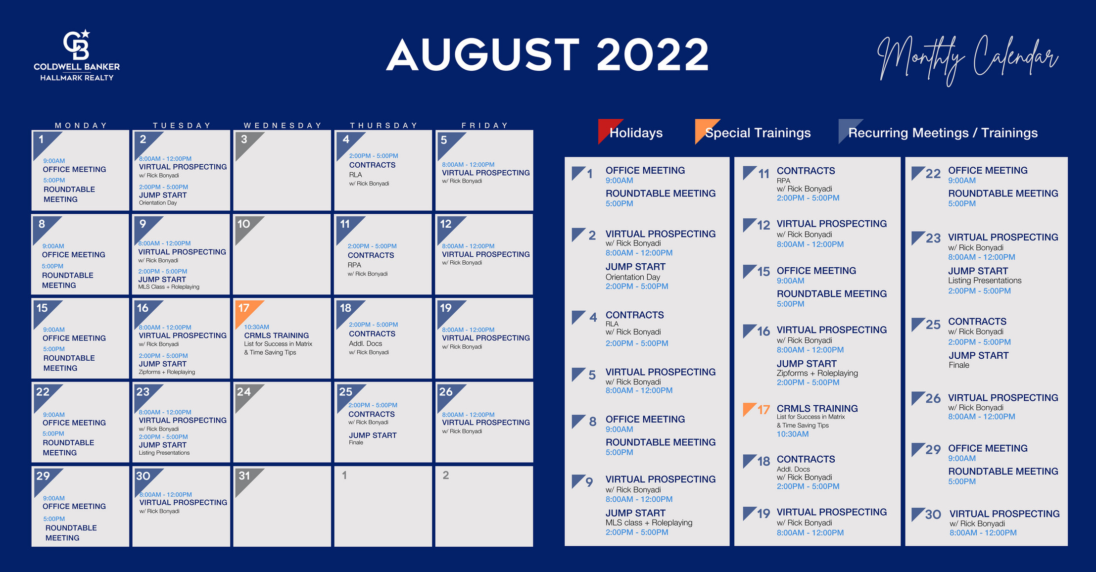 Coldwell Banker Hallmark Realty - CBHR August Calendar 2022 - Page 1 Coldwell Banker Hallmark Realty - CBHR August Calendar 2022 - Page 1