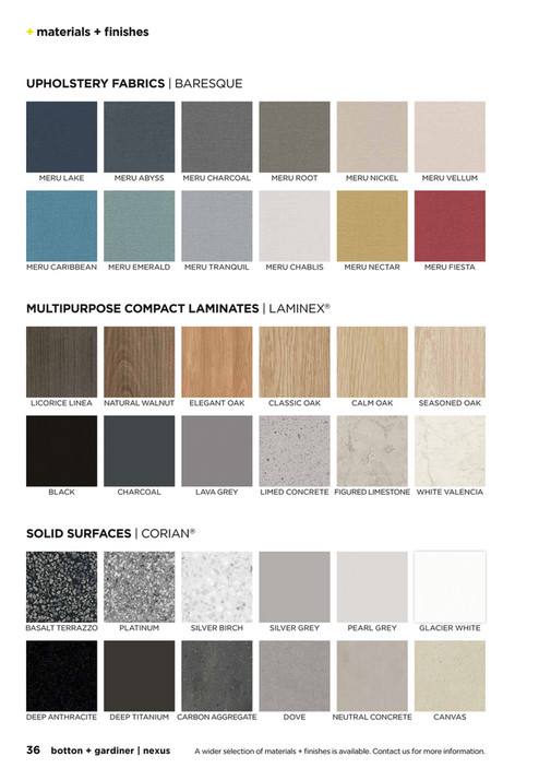 Botton and Gardiner - B+G Nexus Collection Brochure - Page 36-37 - Created with Publitas.com