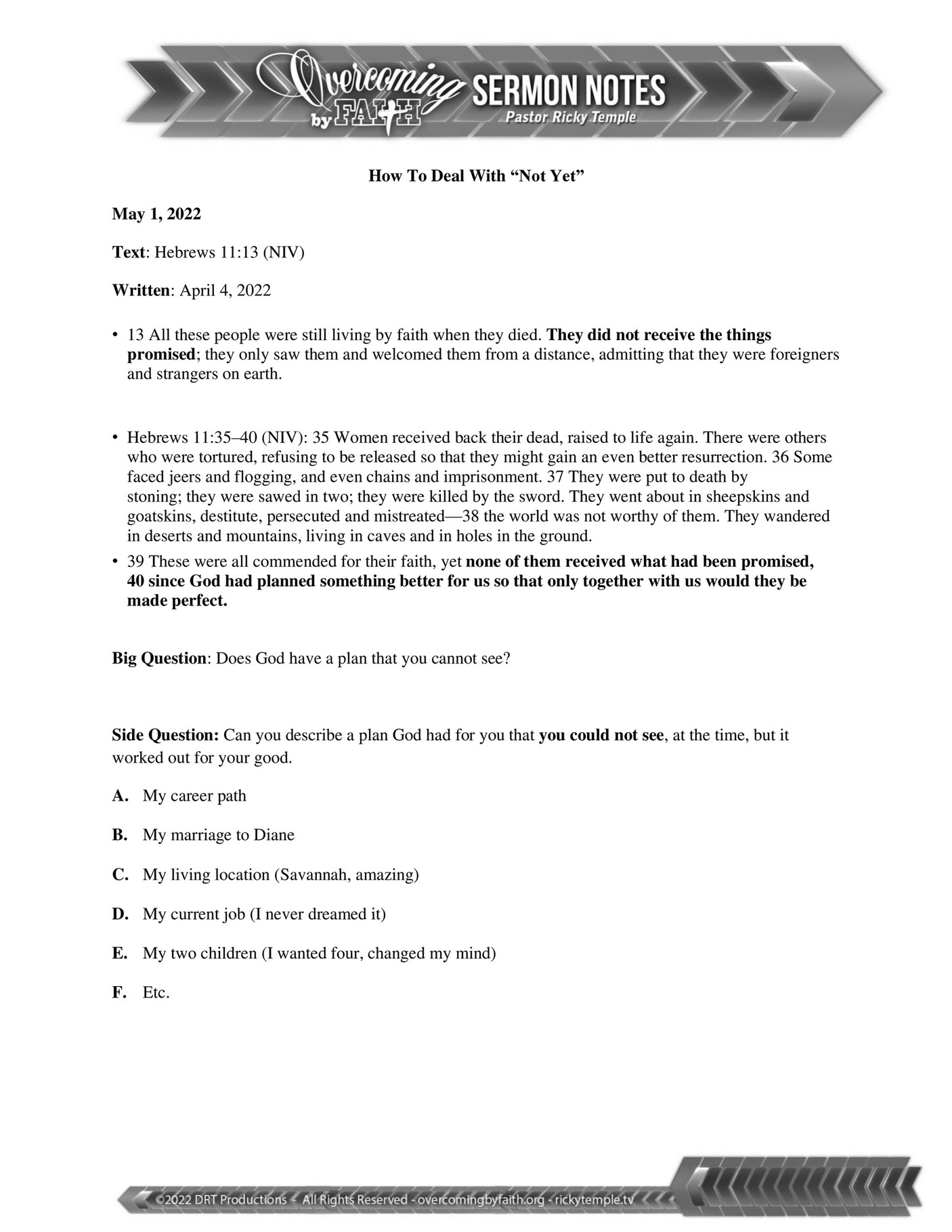 Overcoming by Faith - 050122DRIVEIN - Page 1 - Created with Publitas.com