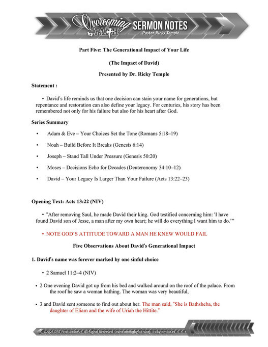 Overcoming by Faith - PT5_The Impact of David Copy-1 - Page 1 - Created ...