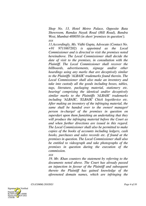 AJAY AMITABH SUMAN - El Baik Food Systems Vs Arsalan Wahid Gilkar ...