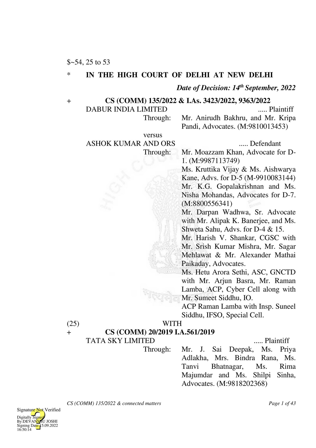 AJAY AMITABH SUMAN - Dabur India Vs Ashok Kumar - Page 1 - Created with ...
