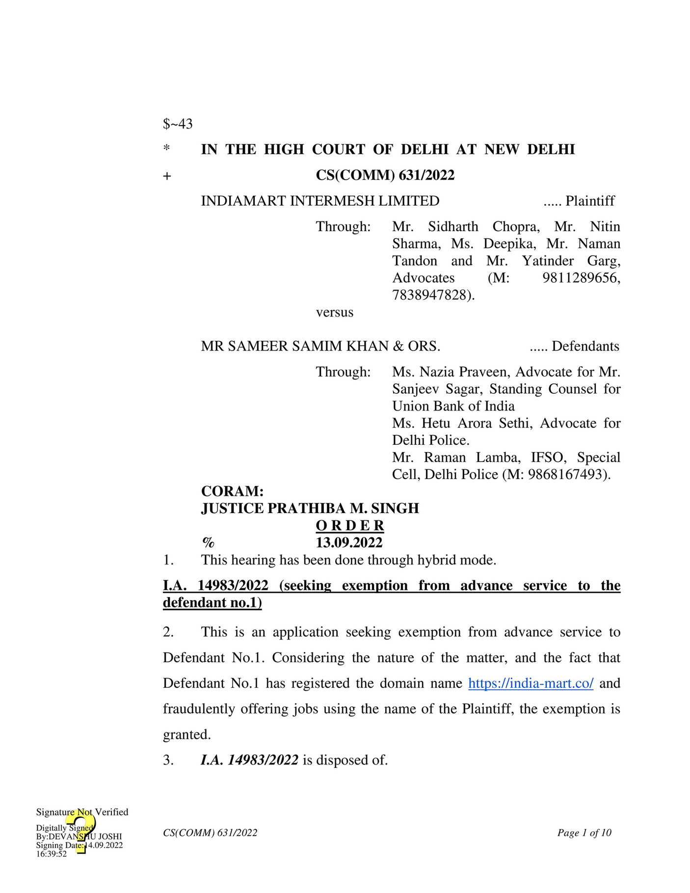 AJAY AMITABH SUMAN - Idiamart Intermesh Ltd. Vs Sameer Samim Khan ... AJAY AMITABH SUMAN - Idiamart Intermesh Ltd. Vs Sameer Samim Khan ...