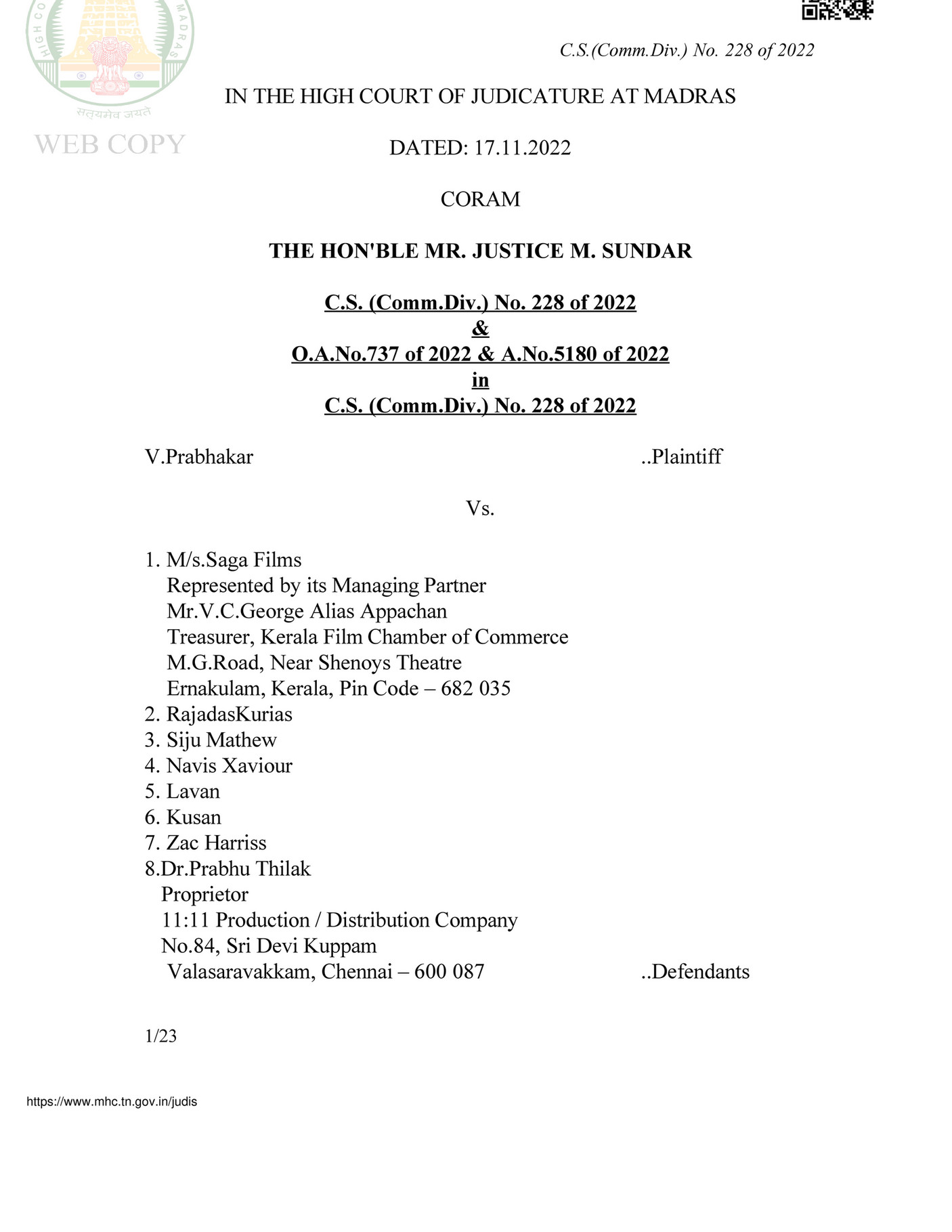 AJAY AMITABH SUMAN - V Prabhakar Vs Saga Films - Page 1 - Created with ...