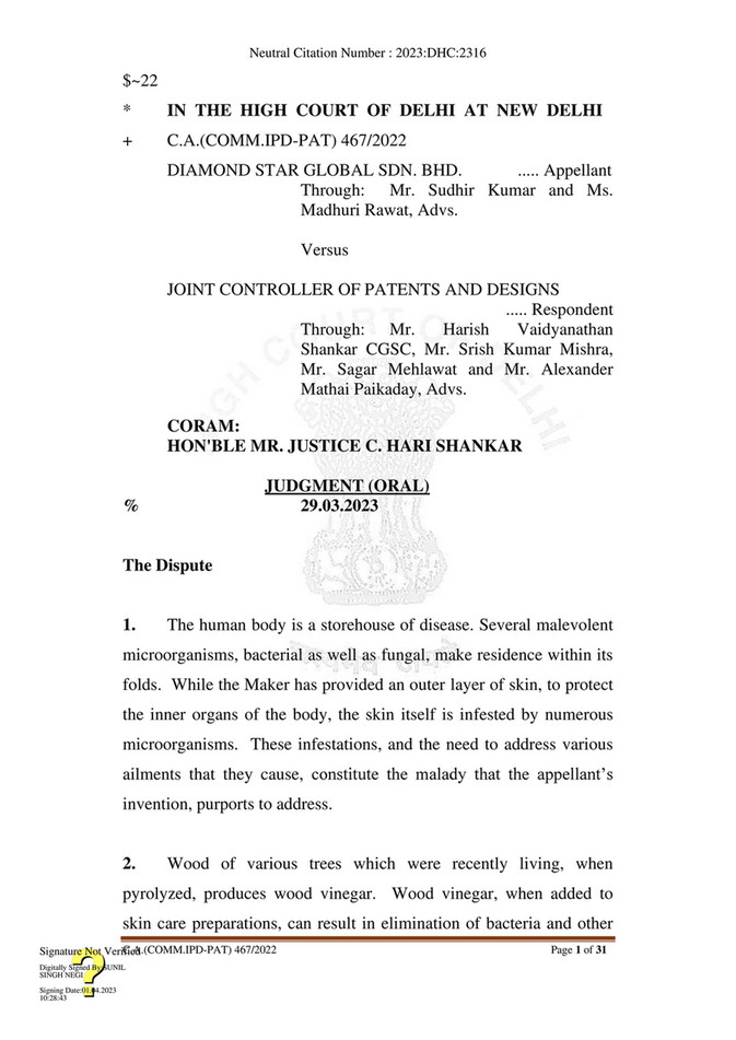AJAY AMITABH SUMAN - Diamond Star Global Vs Joint Controller of Patent ...