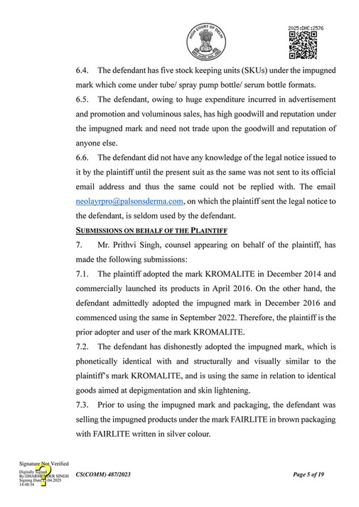 AJAY AMITABH SUMAN - FDC Limited Vs Palsons Derma - Page 1 - Created ...