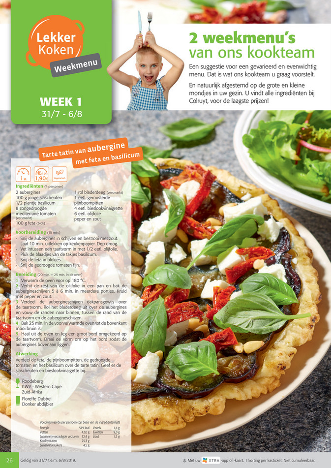 Folder Colruyt van 01/08/2019 tot 13/08/2019 - Weekmenu