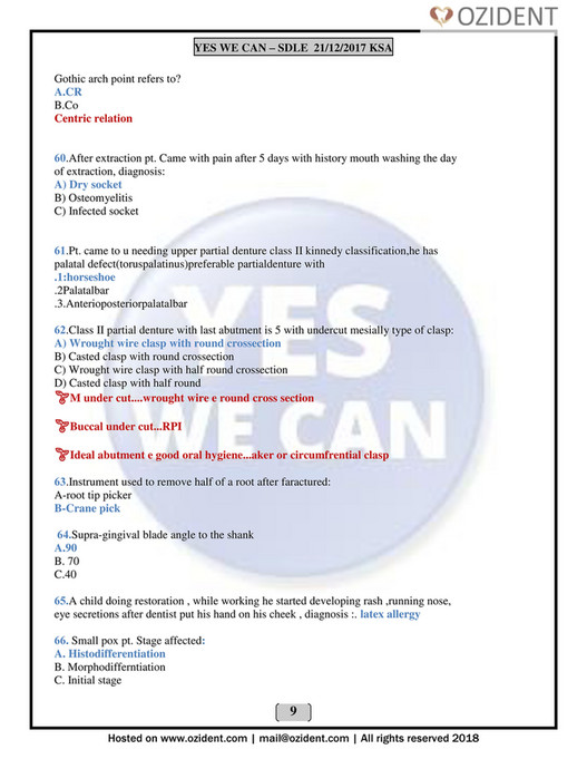 My publications - Prometric Dental Exam Sample Questions By Dr. Nada ...