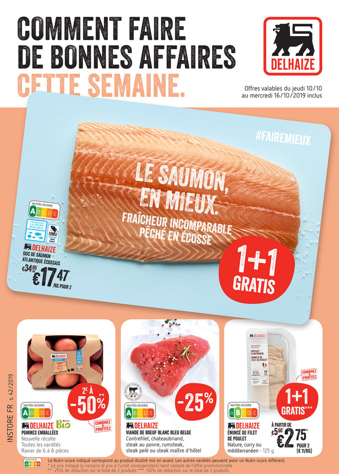 Folder Delhaize du 09/10/2019 au 15/10/2019 - Promotions de la semaine 42