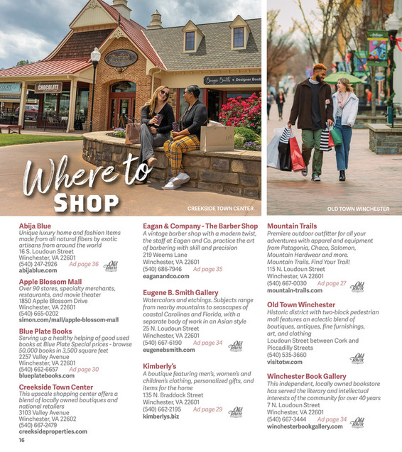My publications - 2023_2024 Winchester Virginia Visitors Guide - Page 16-17 - Created with ...