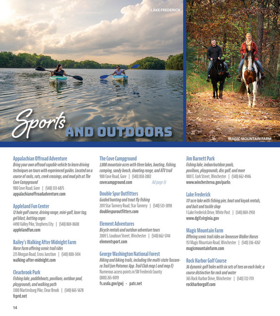 Winchester Virginia Visitors Guide - Page 14-15 - Created with Publitas.com
