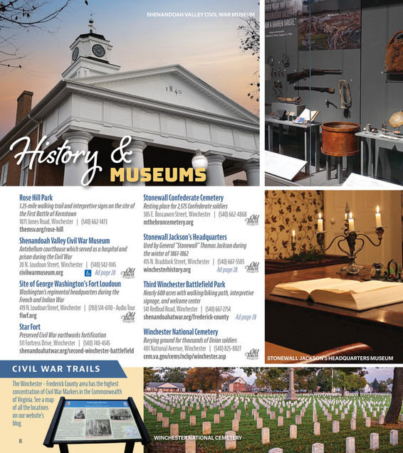Winchester Virginia Visitors Guide - Page 8-9 - Created with Publitas.com