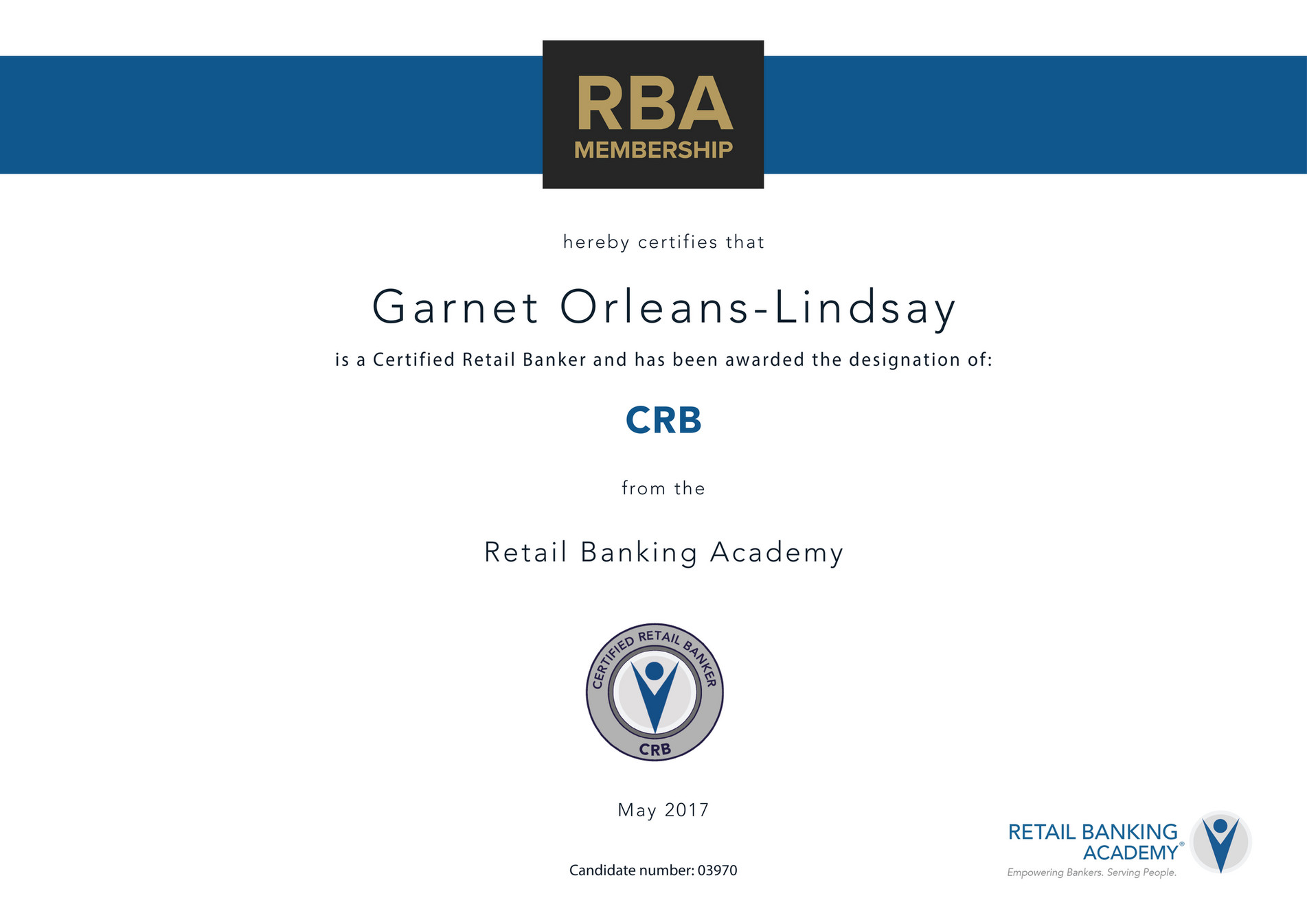 The Retail Banking Academy - Garnet Orleans-Lindsay CRB - Page 1 ...