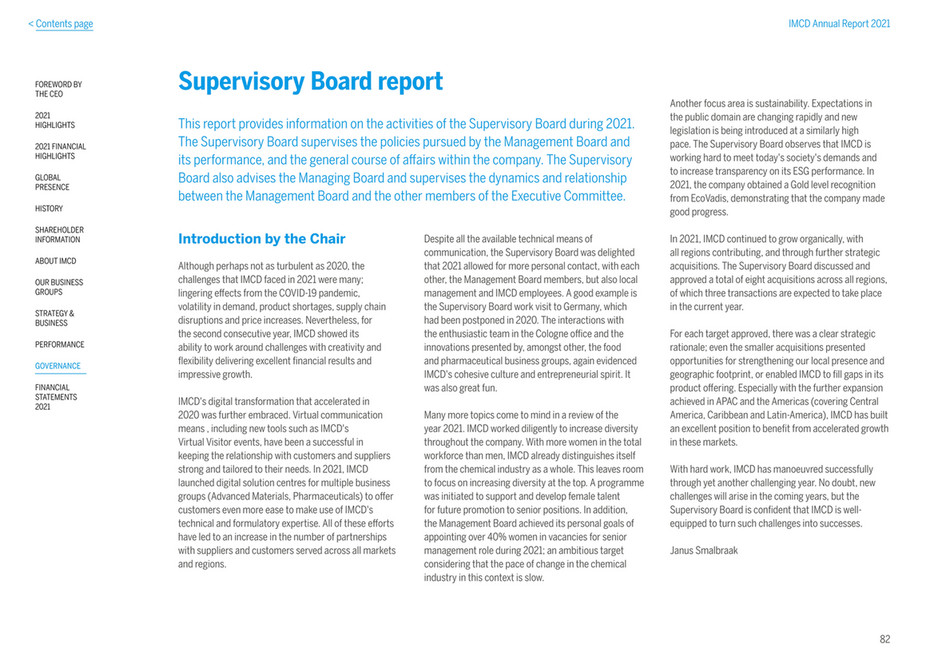 cfreport - IMCD Annual Report 2021 - Page 82
