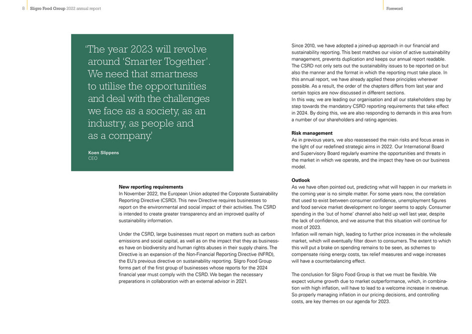 Sligro Food Group 2022 Annual Report - Page 8