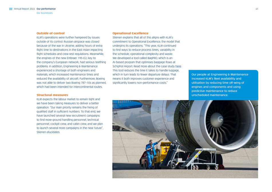 cfreport - KLM Annual Report 2022 - Page 41