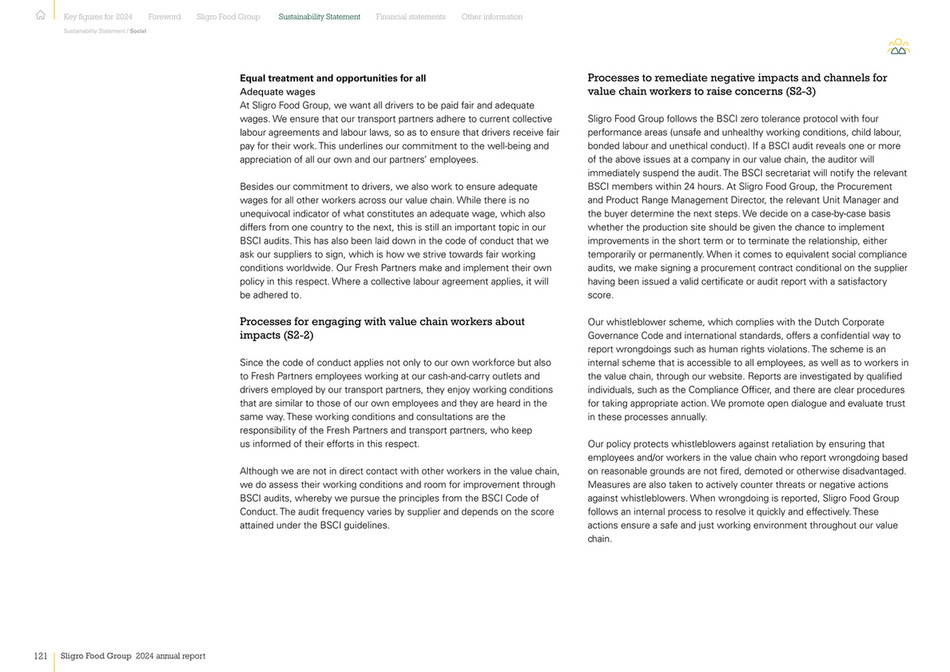 cfreport - Sligro Food Group Annual report 2024 - Page 121