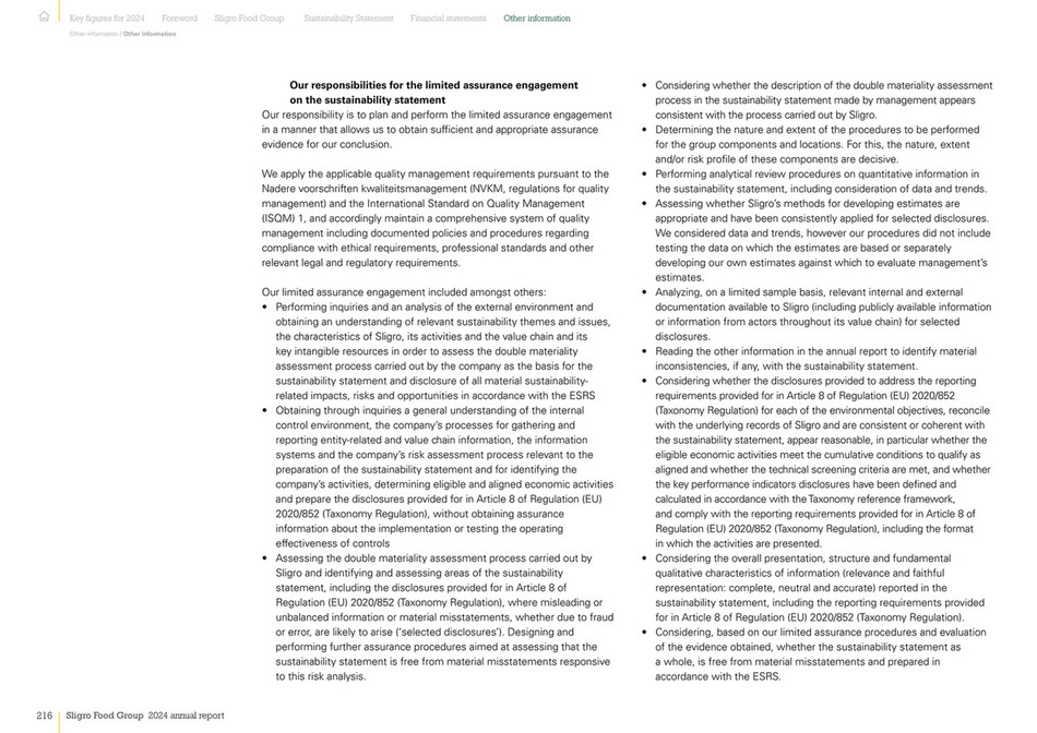 cfreport - Sligro Food Group Annual report 2024 - Page 217