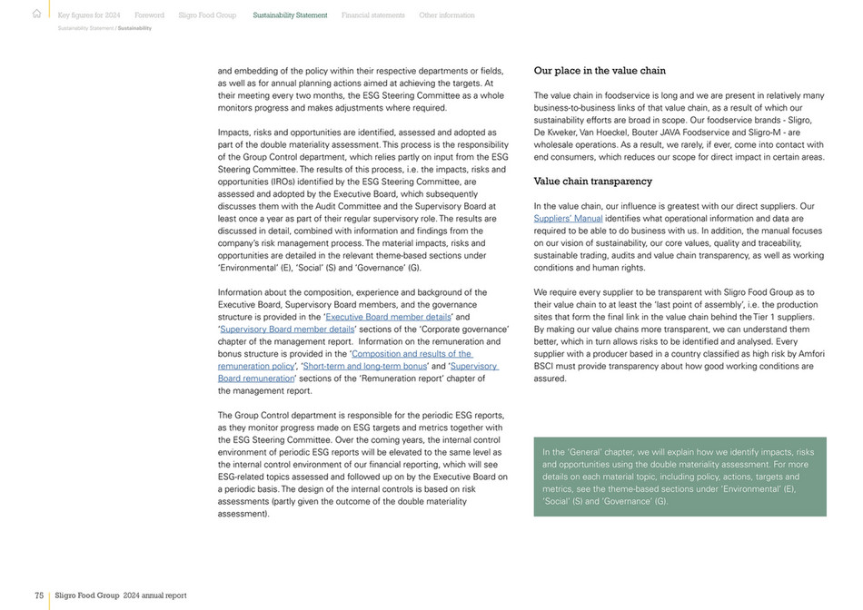 cfreport - Sligro Food Group Annual report 2024 - Page 75