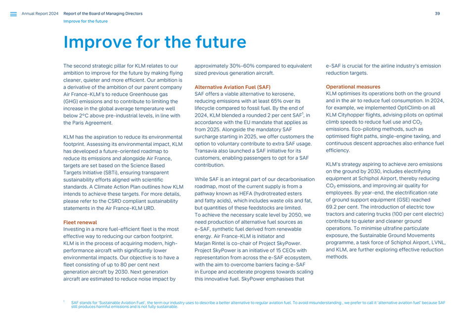cfreport - KLM Annual Report 2024 - Page 39