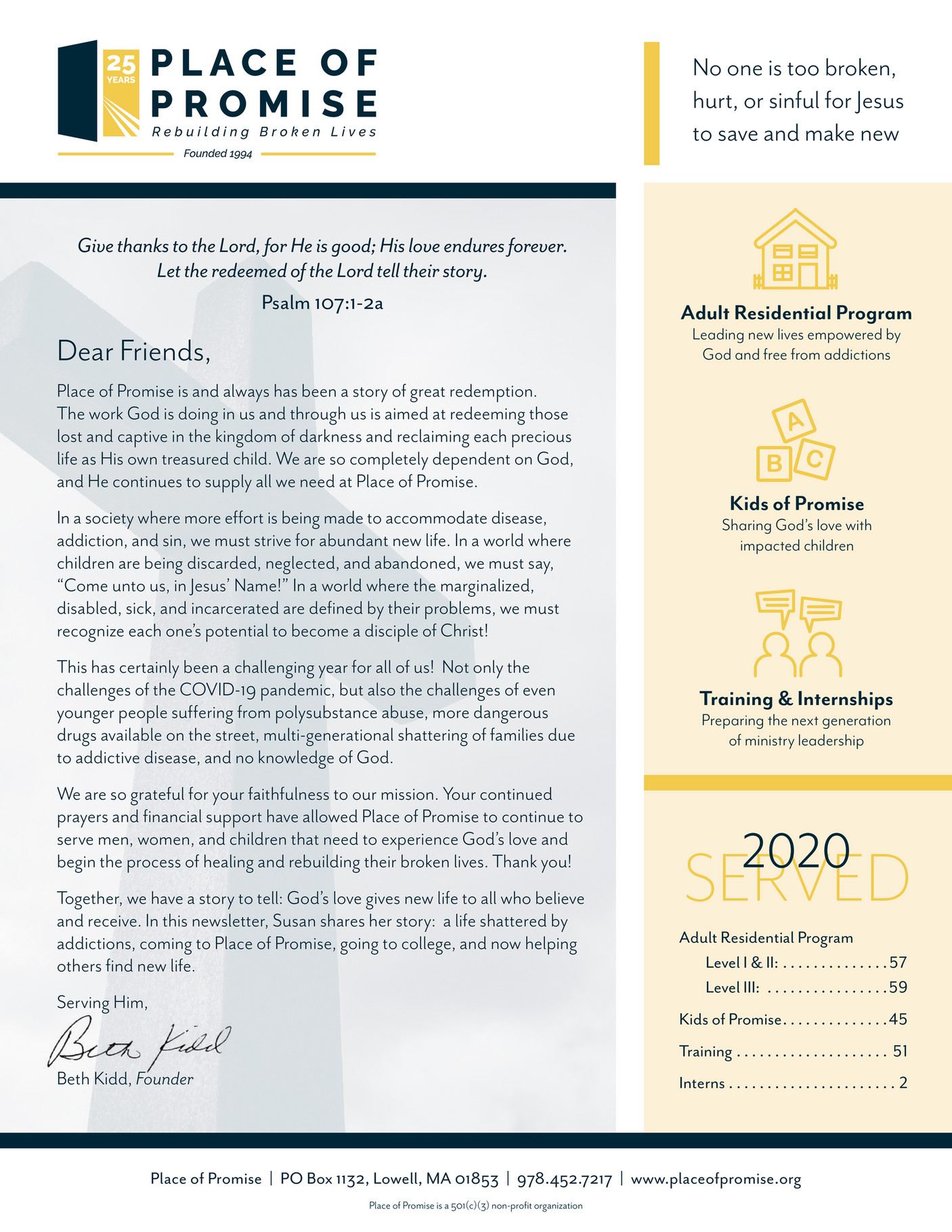 Place of Promise - Place of Promise Year End 2020 Newsletter - Page 2 ...