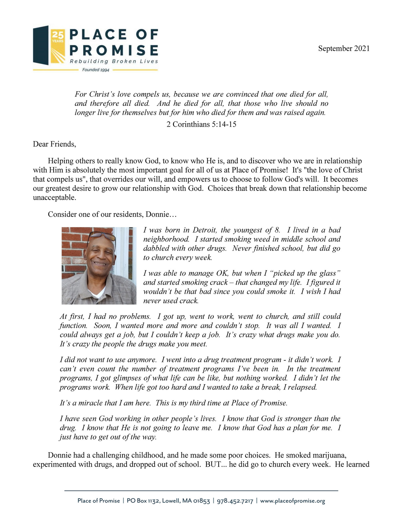 Place of Promise - Place of Promise September 2021 Newsletter - Page 1 ...